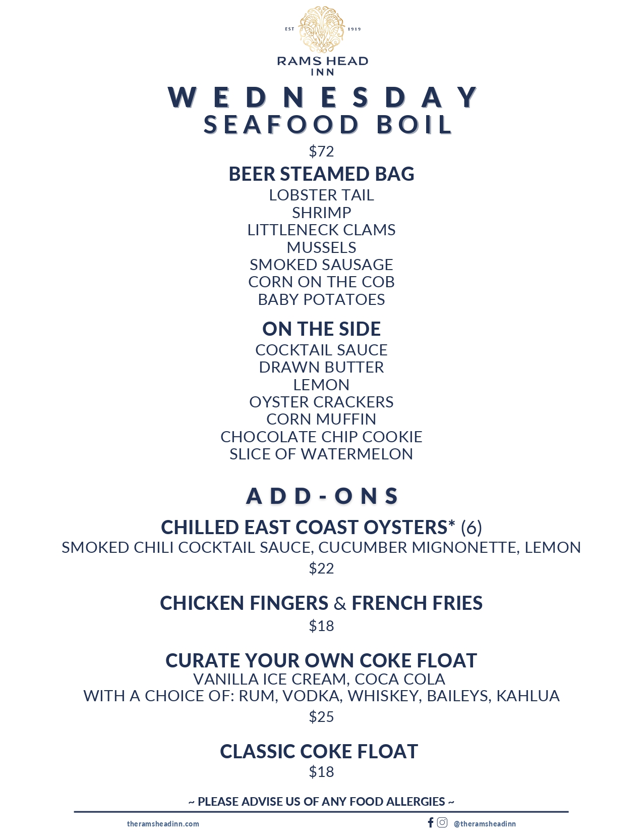 Specialty – THE RAMS HEAD INN